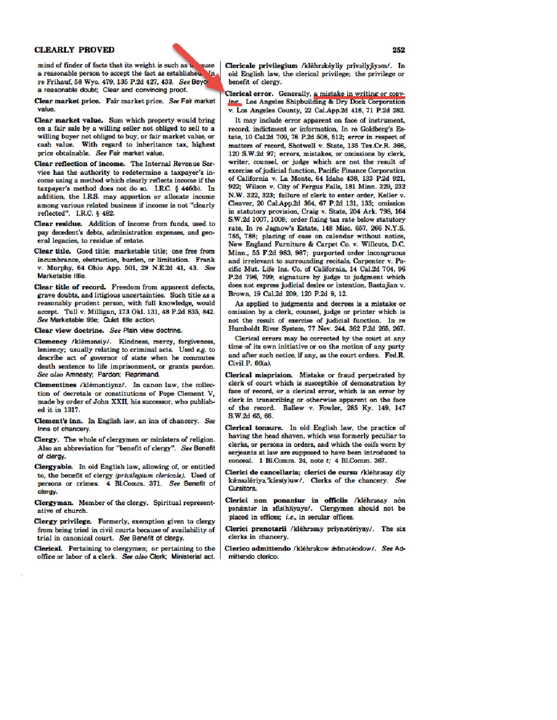 BlacksLawClericalErrorDefinition