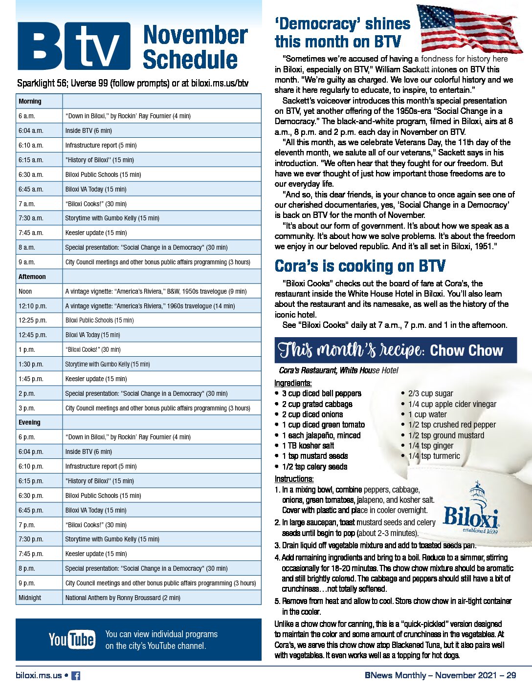 BTV Schedule November2021