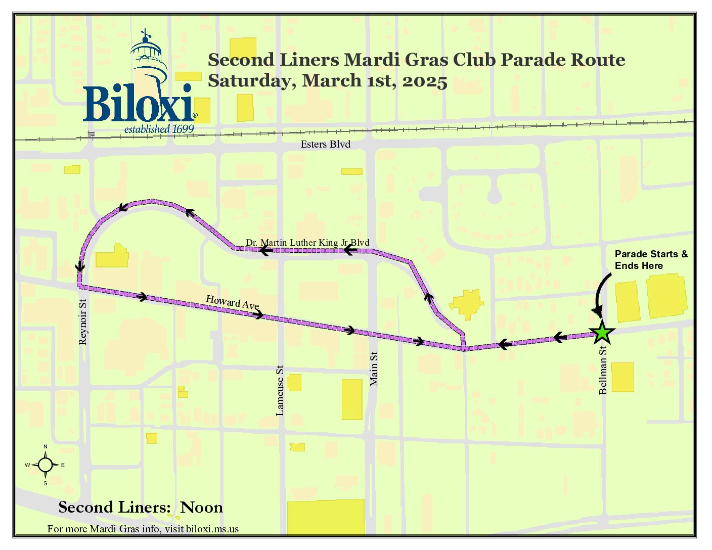 Mardi Gras Second Liners Route 2025