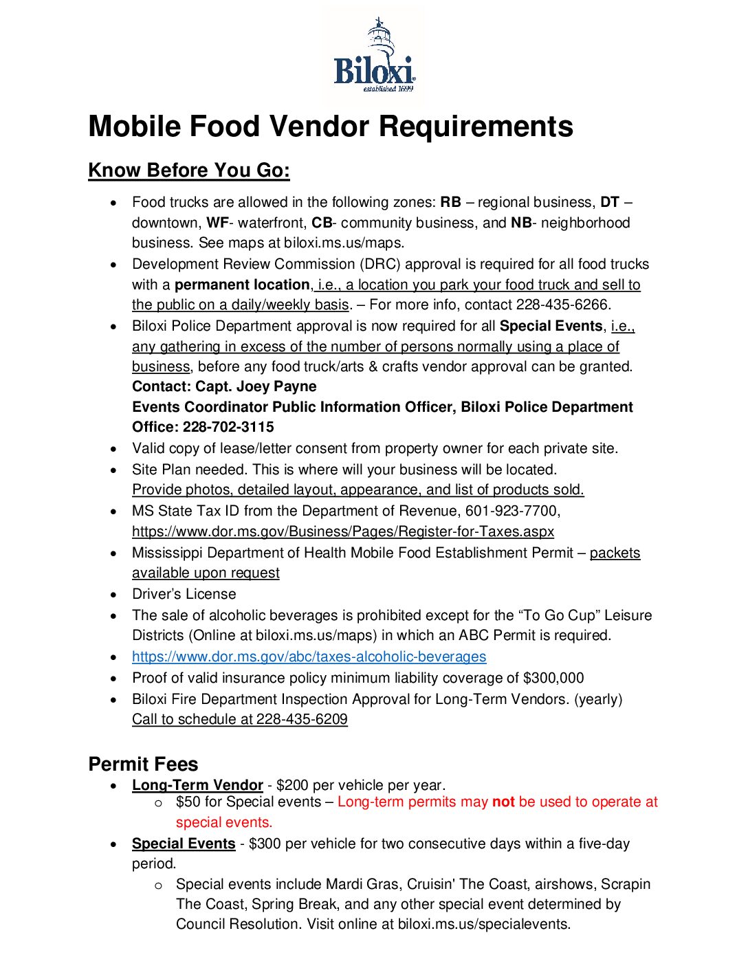 FOOD VENDOR REQUIREMENTS 2025